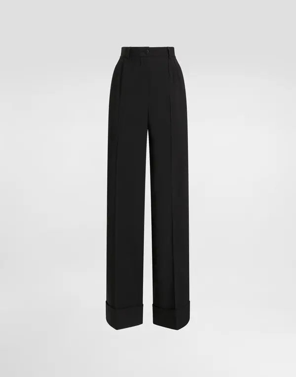 Dolce & Gabbana Bi-stretch Wool Trousers Pants And Shorts - Black