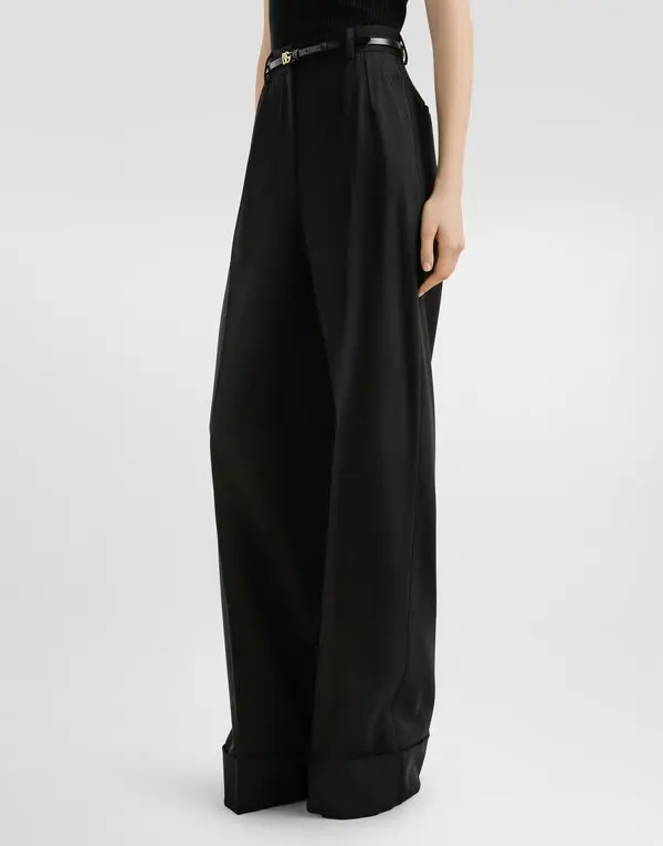 Dolce & Gabbana Bi-stretch Wool Trousers Pants And Shorts