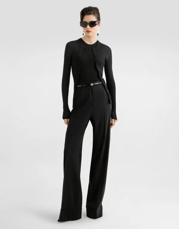 Dolce & Gabbana Bi-stretch Wool Trousers Pants And Shorts