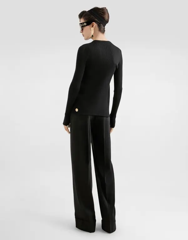 Dolce & Gabbana Bi-stretch Wool Trousers Pants And Shorts