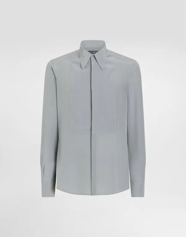 Dolce & Gabbana Crêpe De Chine Gold Shirt Shirts - Grey