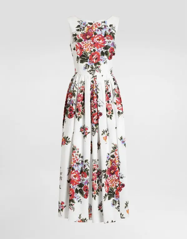 Dolce & Gabbana Flower Bouquet-print Cotton Dress Dresses - Multicolor