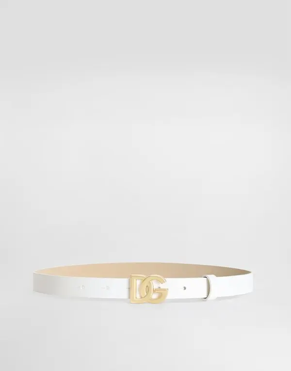 Dolce & Gabbana Patent Leather Belt With Dg Logo Accessories Leather