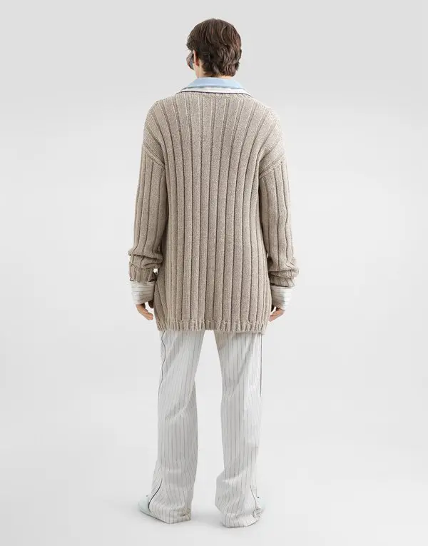 Dolce & Gabbana Striped Poplin Vanity Robe Shirts Multi-colored