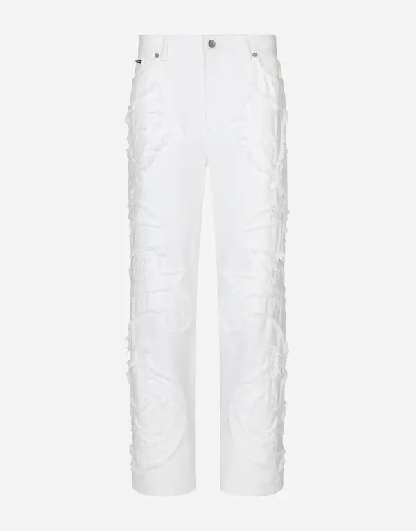 Dolce & Gabbana Boyfriend Jeans With Embroidery