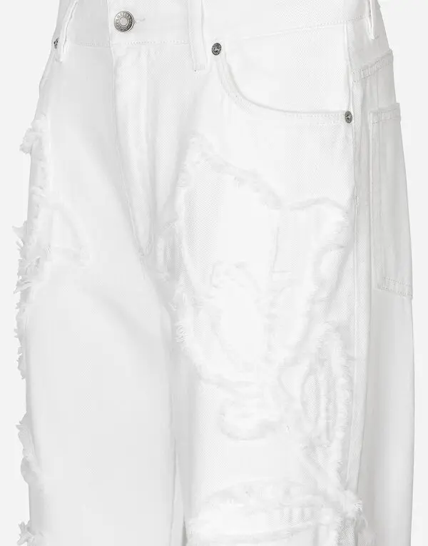 Dolce & Gabbana Boyfriend Jeans With Embroidery