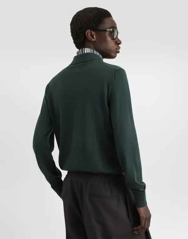 Dolce & Gabbana Knit Cashmere Polo Shirt Sweaters And Cardigans - Green