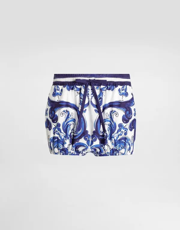 Dolce & Gabbana Dg Exclusive Majolica- Poplin Shorts Pants And Shorts - Print