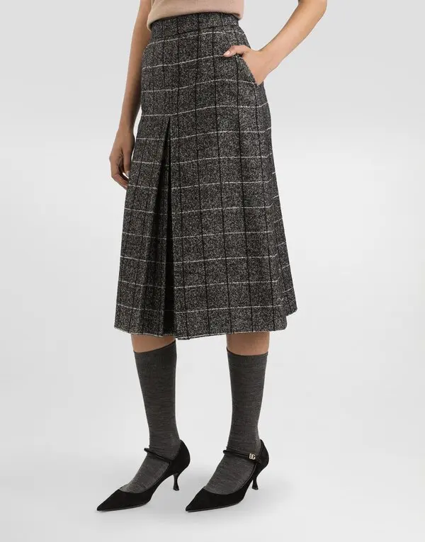 Dolce & Gabbana Wool Blend Check Skirt Skirts