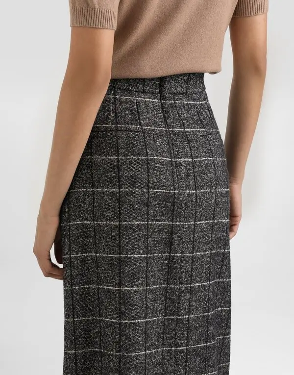 Dolce & Gabbana Wool Blend Check Skirt Skirts