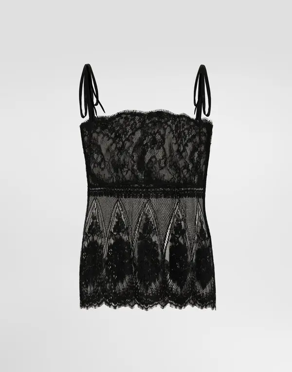Dolce & Gabbana Lace Top Shirts And Tops - Black