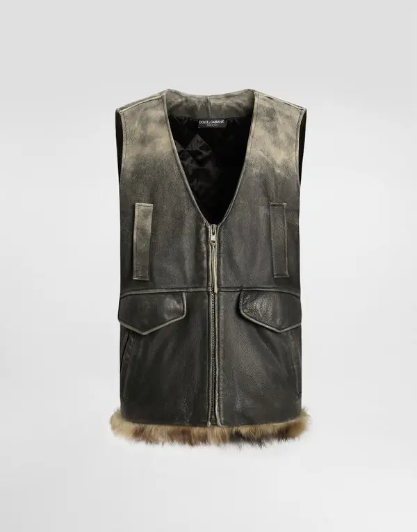 Dolce & Gabbana Vintage Leather Vest Blazers Multi-colored - Multicolor