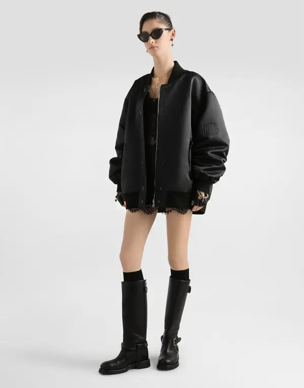 Dolce & Gabbana Oversized Jacket With Embossed Print Coats And Jackets