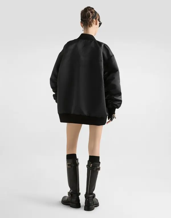 Dolce & Gabbana Oversized Jacket With Embossed Print Coats And Jackets