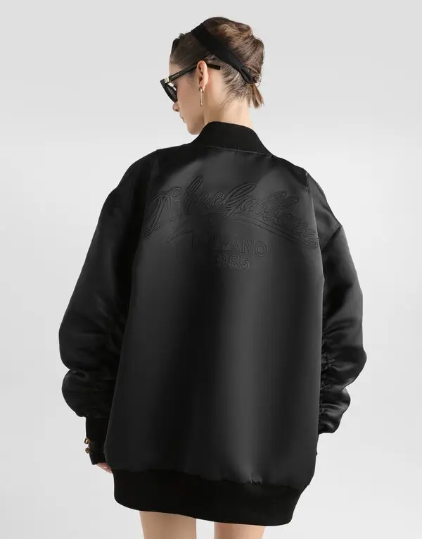 Dolce & Gabbana Oversized Jacket With Embossed Print Coats And Jackets