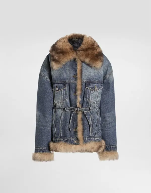 Dolce & Gabbana Denim Jacket With Fur Denim And Jeans Multi-colored