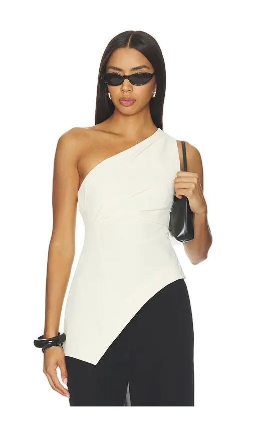 EAVES Dani Polished Crepe Asymmetrical Top