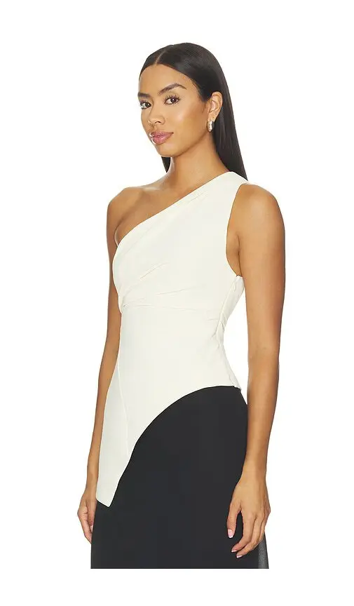 EAVES Dani Polished Crepe Asymmetrical Top