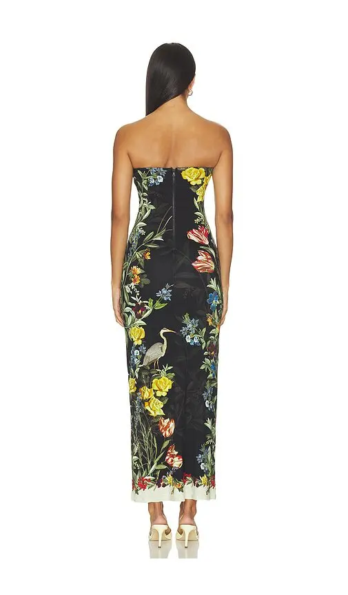 Alice + Olivia Delora Strapless Midi Dress In . Also