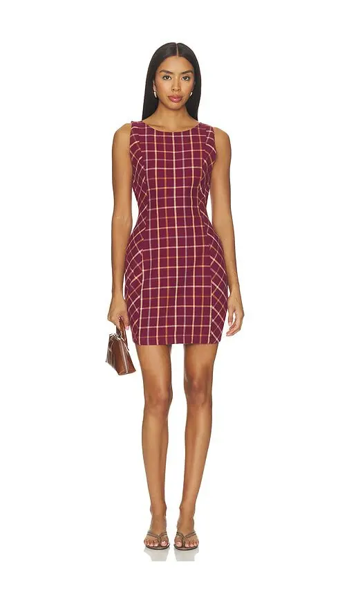 Free People Atlas Plaid Mini Dress In . Also - Brown