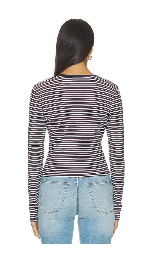 Good American Rib V Neck Cardigan - Multi