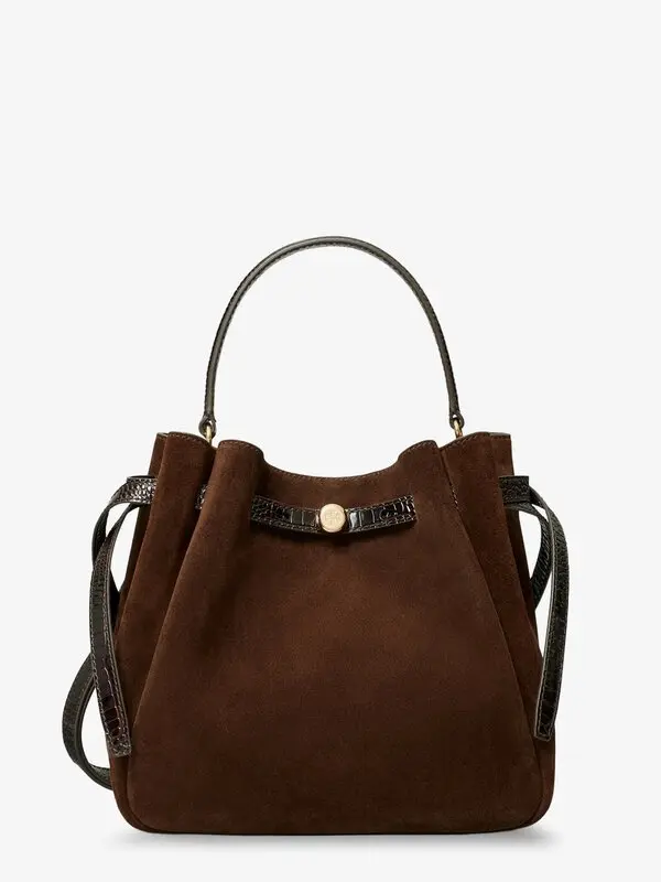 Tory Burch Romy Suede Bucket Bag - Brown