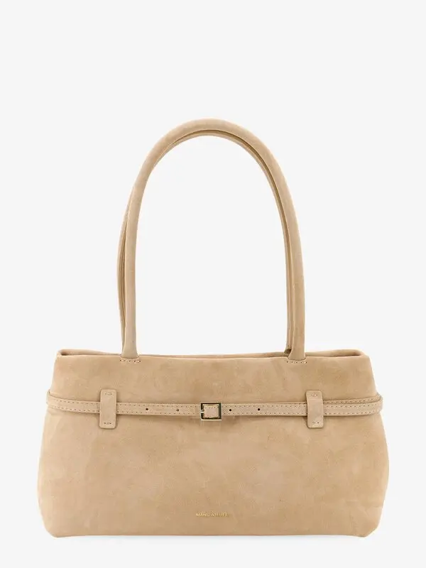 Manu Atelier Le Cambon East West Suede Shoulder Bag - Beige