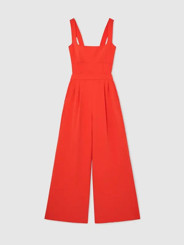 REISS Wide-leg Cut-out Jumpsuit - Orange
