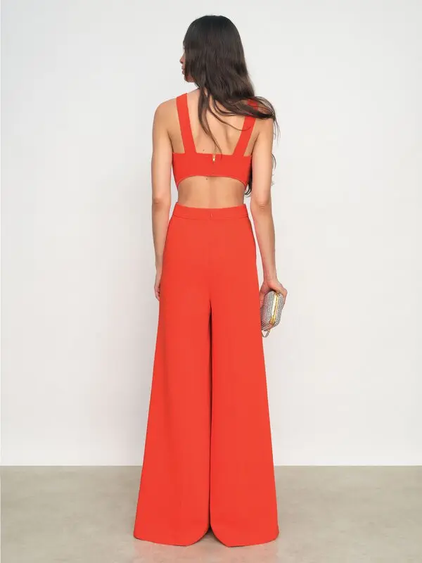 REISS Wide-leg Cut-out Jumpsuit - Orange