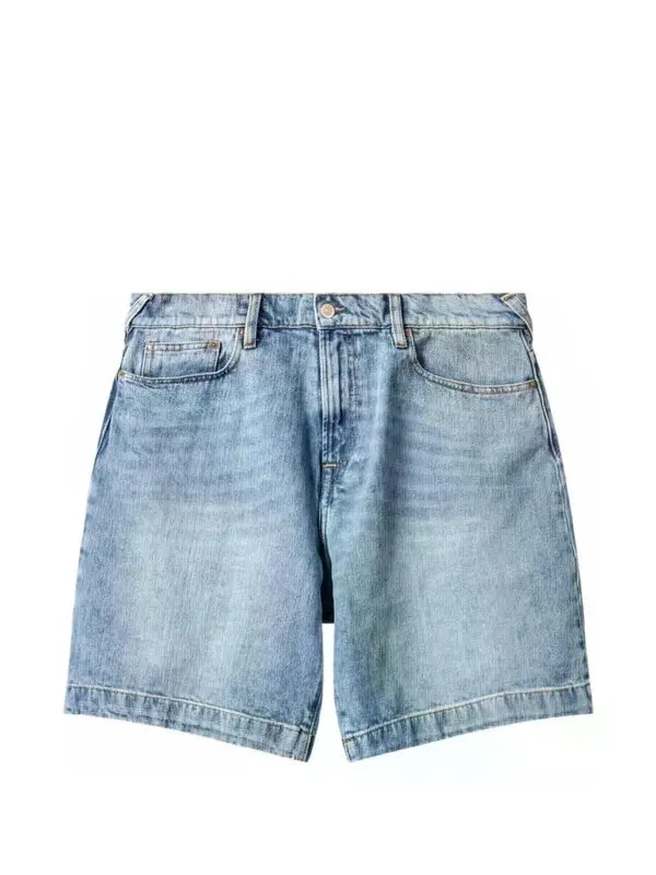 Paul Smith Faded-effect Logo-embroidered Shorts - Blue