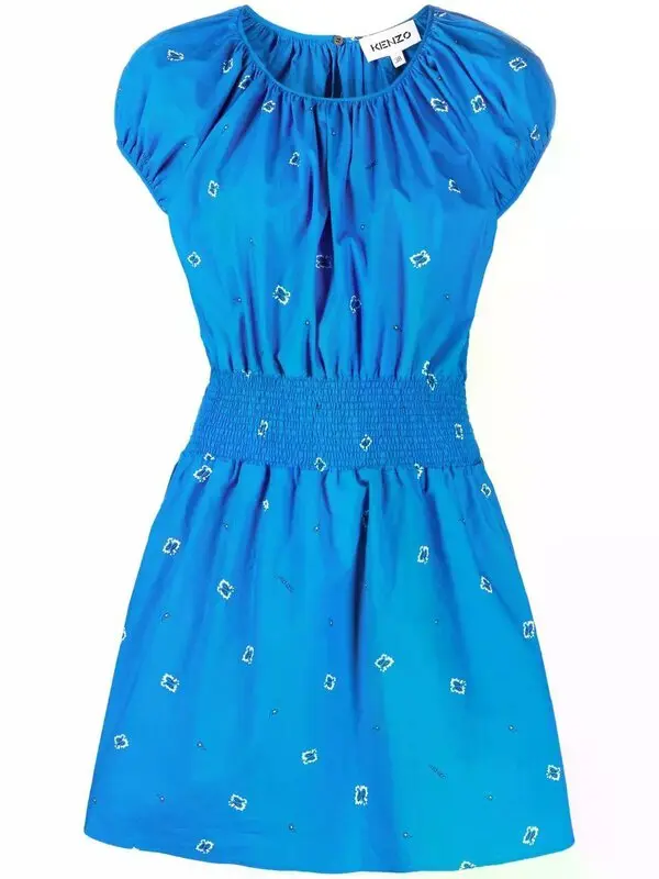 Kenzo Logo-embroidered Bandana-print Mini Dress