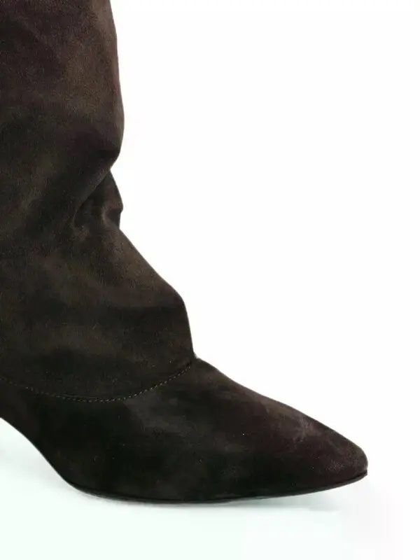 THE SELLER Almond-toe Calf Suede Slouchy Boots