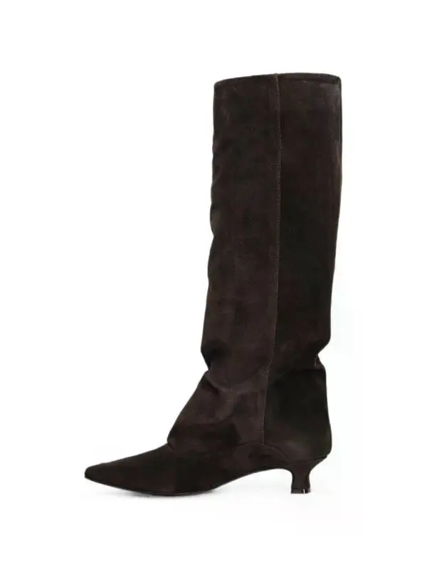 THE SELLER Almond-toe Calf Suede Slouchy Boots