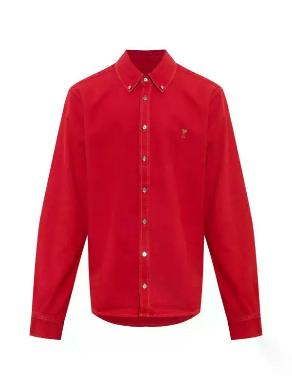 AMI Paris Denim Shirt - Red