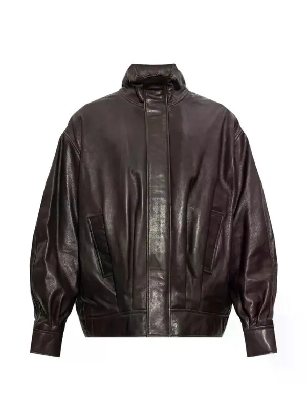 ARMA Paulo High-neck Leather Jacket - Brown