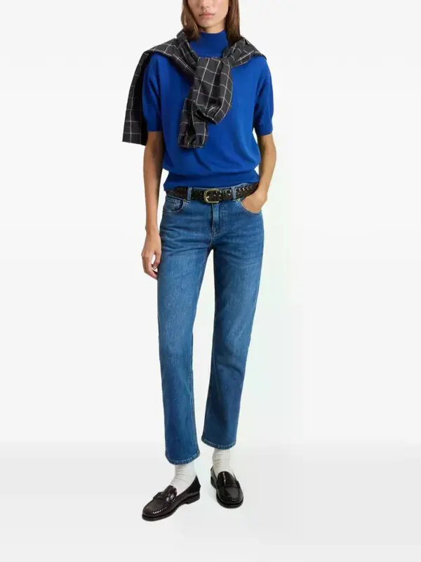 Woolrich Mock-neck Short-sleeve Knitted T-shirt
