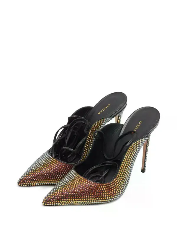 LE SILLA Crystal-embellished Pumps - Orange