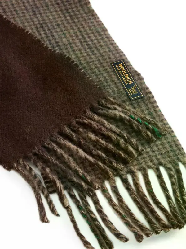 Woolrich Checked Fringed Scarf