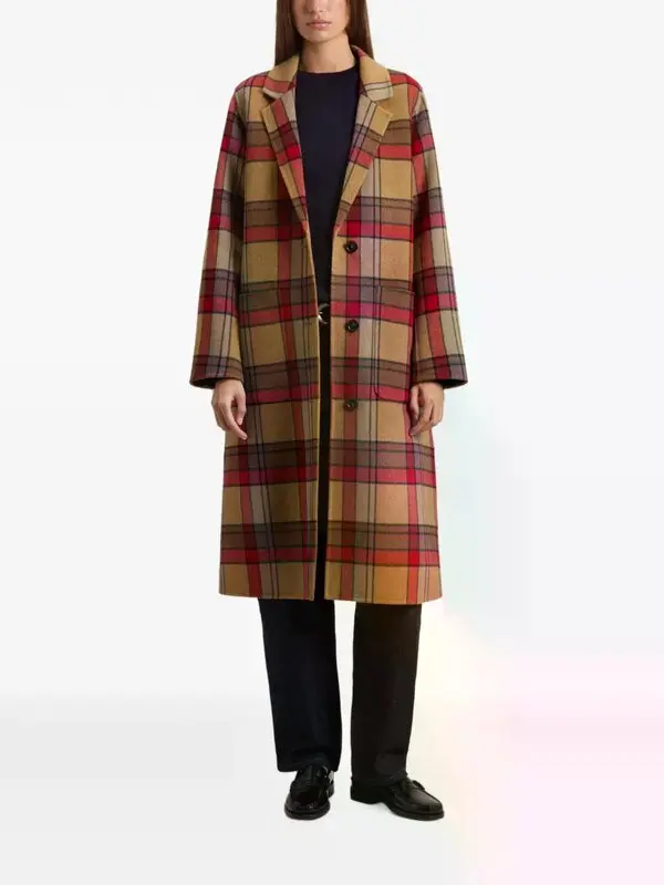 Woolrich Check-pattern Virgin Wool Coat