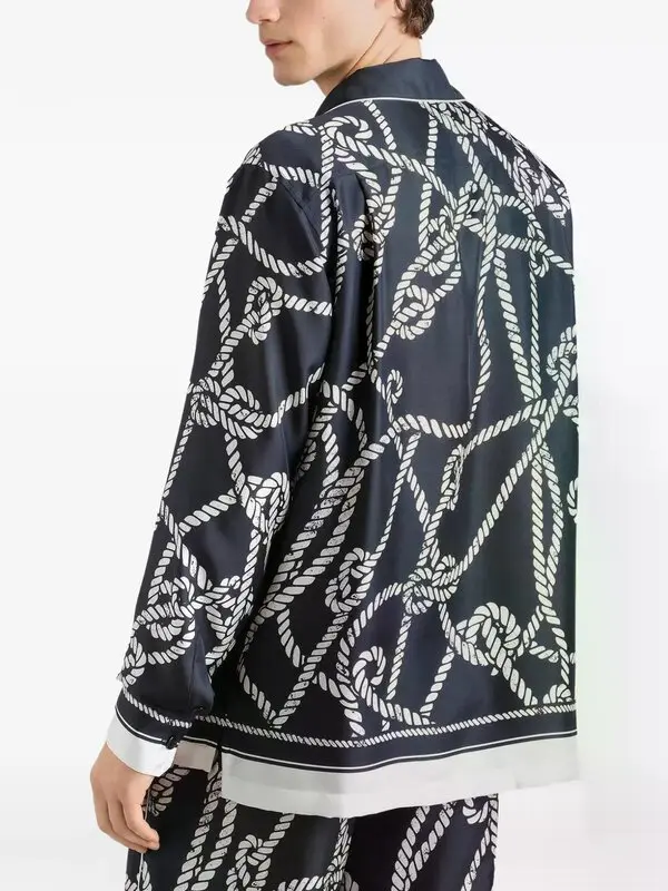 Dolce & Gabbana Marina-print Silk Twill Shirt