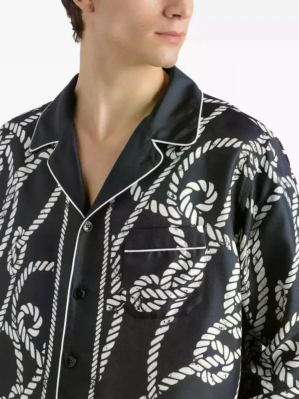 Dolce & Gabbana Marina-print Silk Twill Shirt