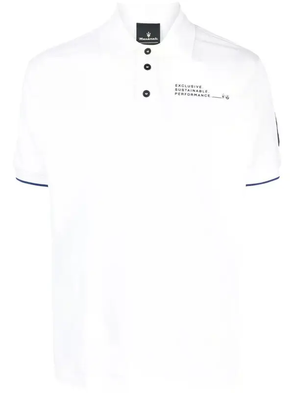 NORTH SAILS Graphic-print Cotton Polo Shirt - White