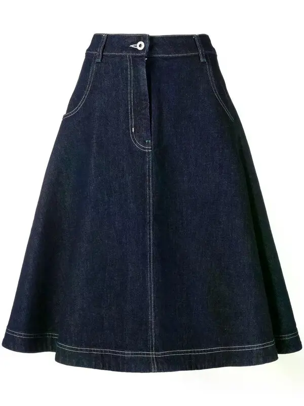 Kenzo Flared Denim Skirt - Blue