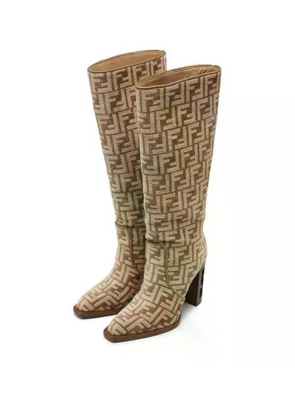 Fendi Zucca Chenille Knee-high Boots