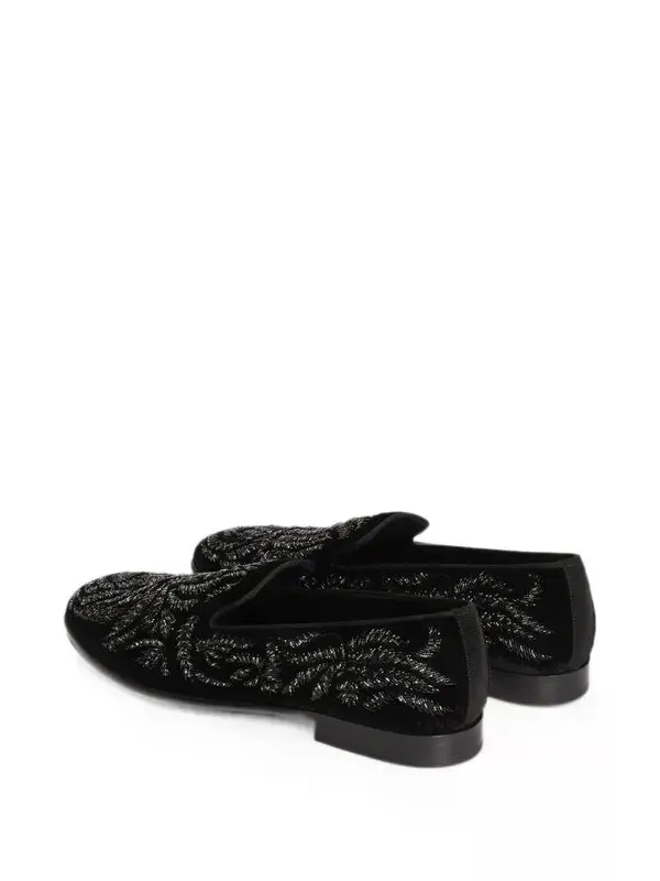 Dolce & Gabbana Velvet Loafers With Hand-embroidered Detailing