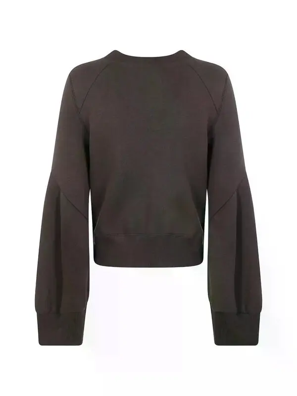 Sacai Raglan-sleeve Balloon-sleeve Sweatshirt - Brown