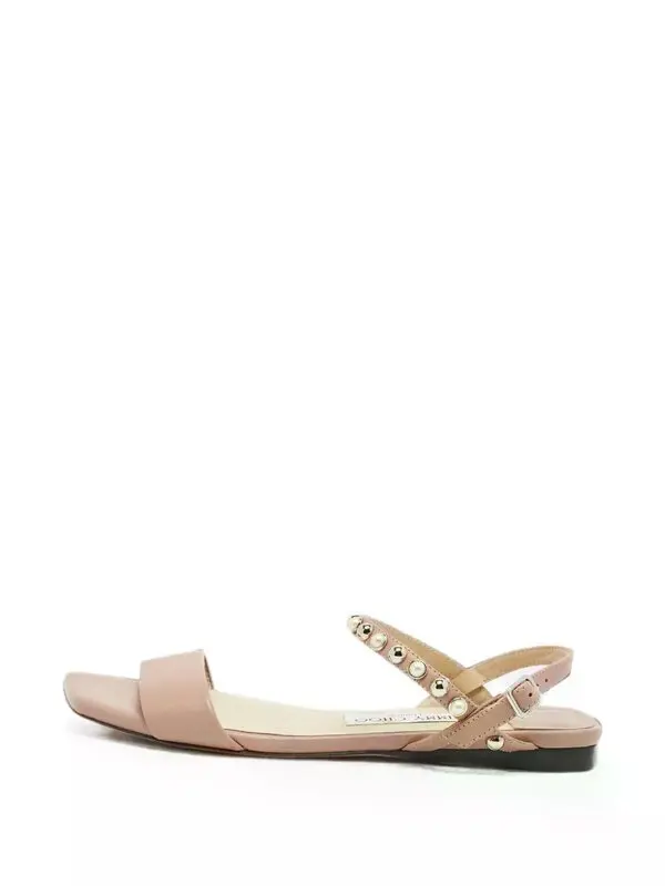JIMMY CHOO Aadra Ankle-strap Flat Sandals - Neutrals