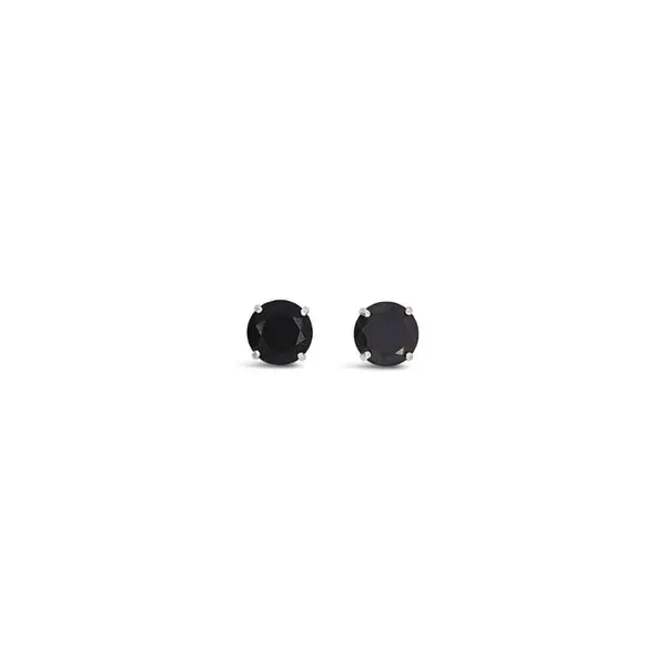 LUTIRO Round Eight Mm Studs 10k White Gold