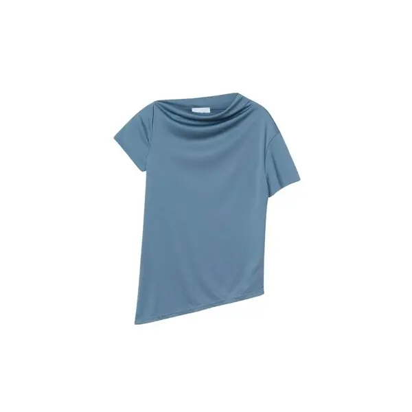 DĀL THE LABEL Asymmetrical Short Sleeve Top