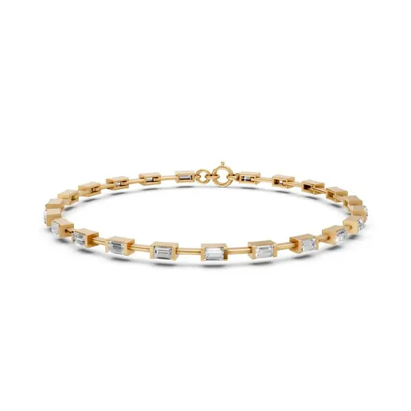 AYA FINE JEWELRY 2.20 Carat Baguette Cut Lab Grown Diamond Tennis Bracelet In 14k Gold - Yellow